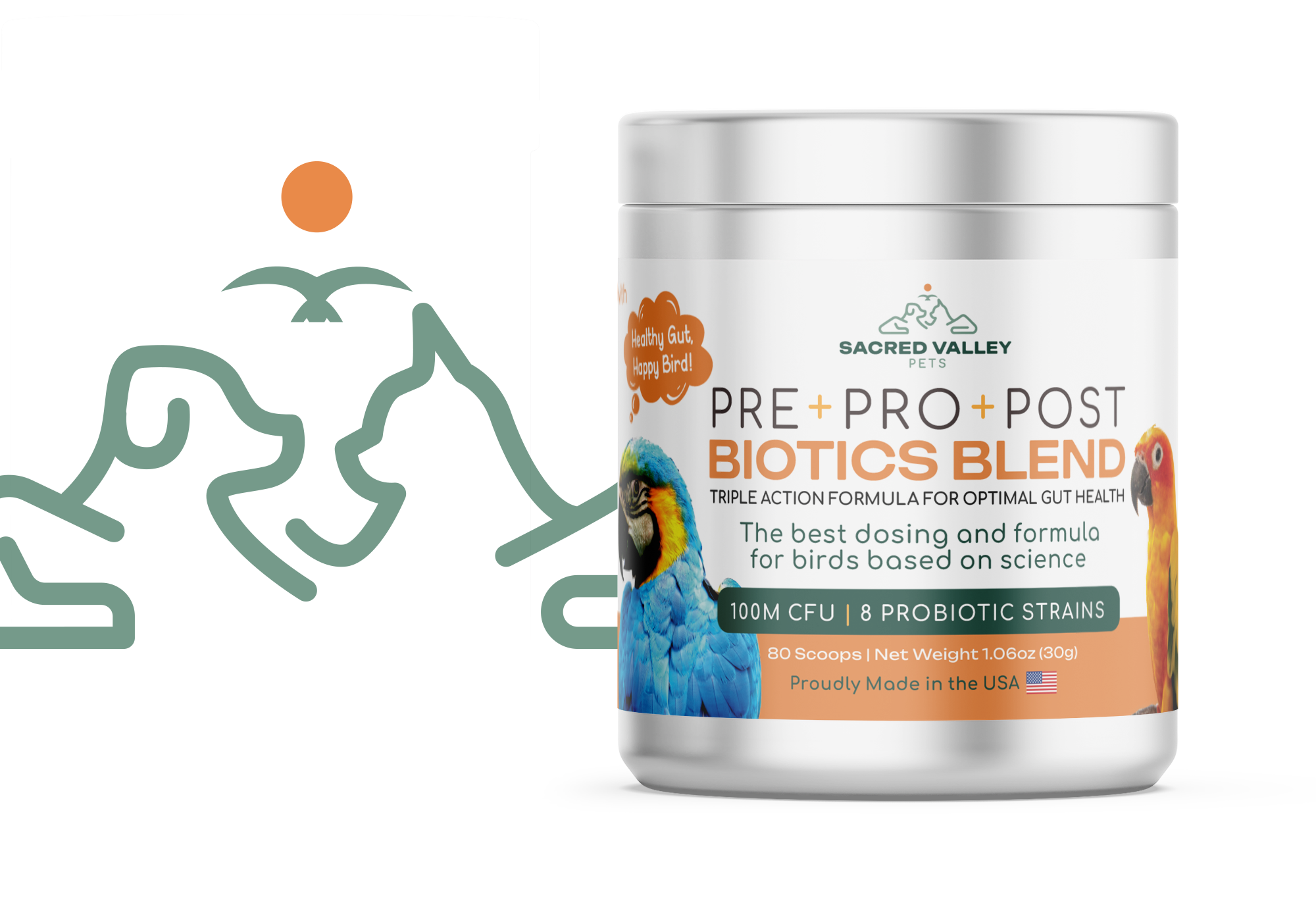Organic Pre+Pro+Post Biotics Blend for Parrots - 1.06oz – Danaqua Live ...