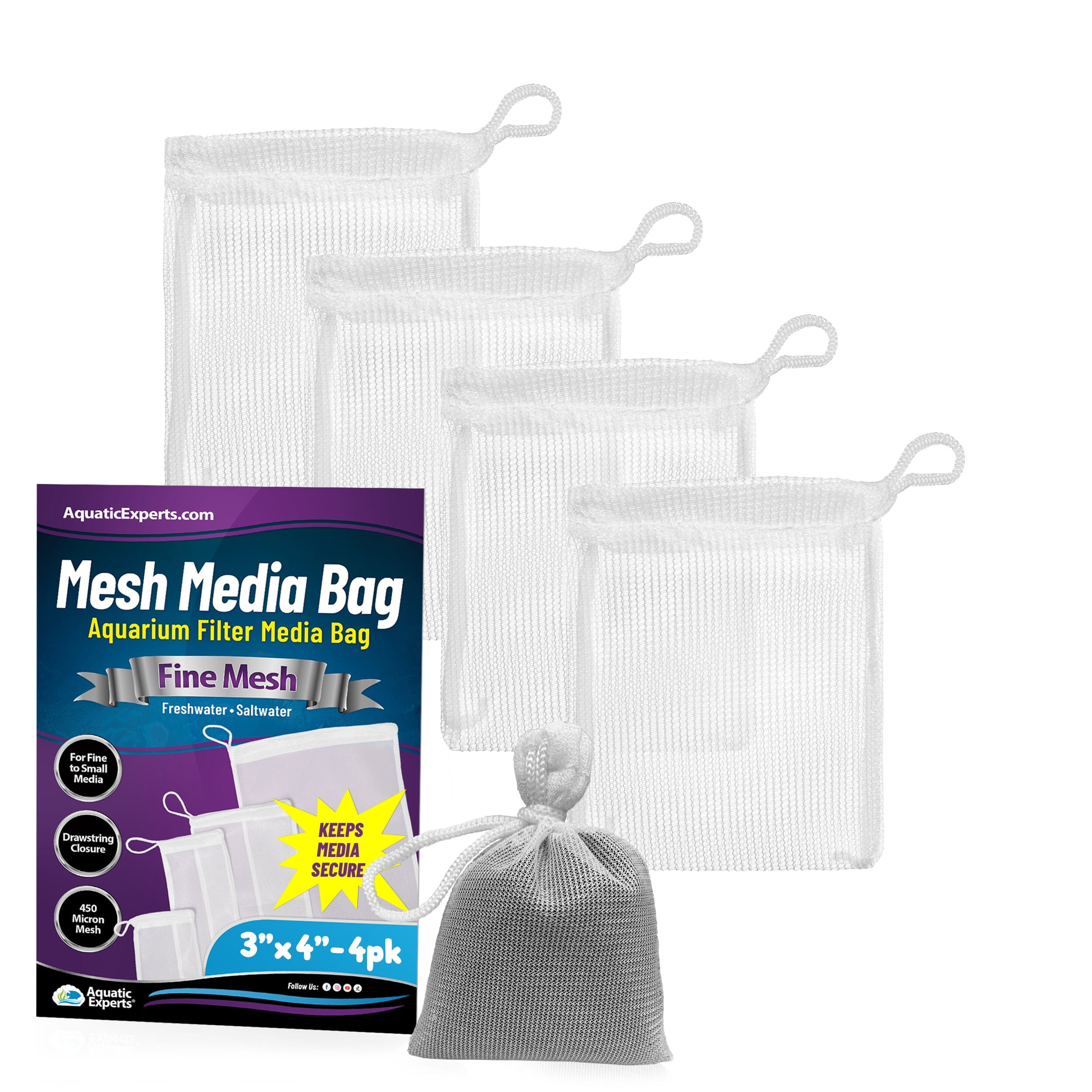 Aquatic Experts Aquarium Mesh Bag - Fine Mesh Media Bags - Perfect for ...