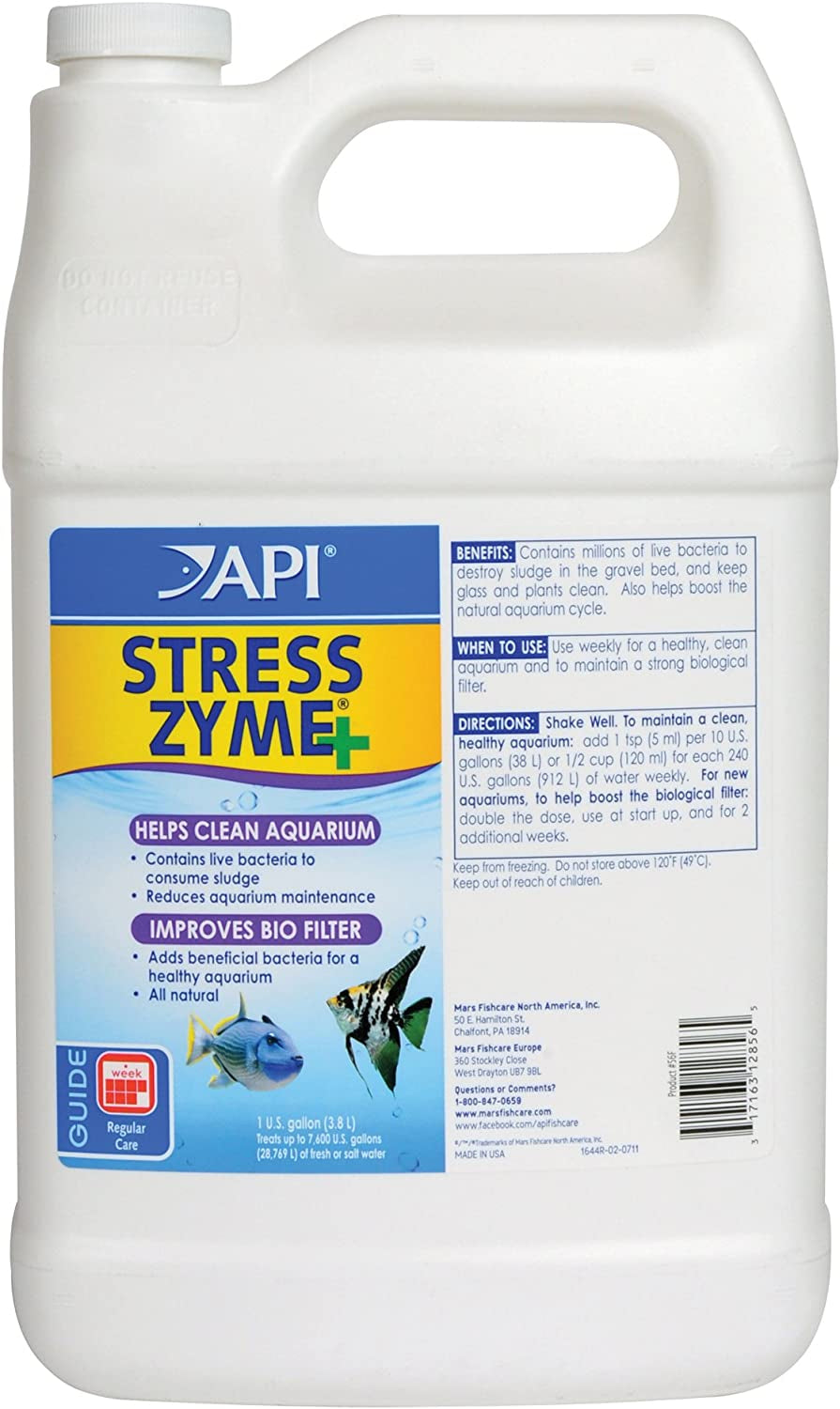 Stress Zyme Freshwater and Saltwater Aquarium Cleaning Solution 1-Gall ...